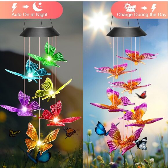 home | Art | Butterfly Decor Solar Lights Hanging Decorations | Poshmark